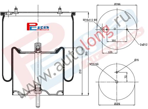 Пневморессора СКАНИЯ (со стальным стаканом) о.н. 1379392 купить по ...